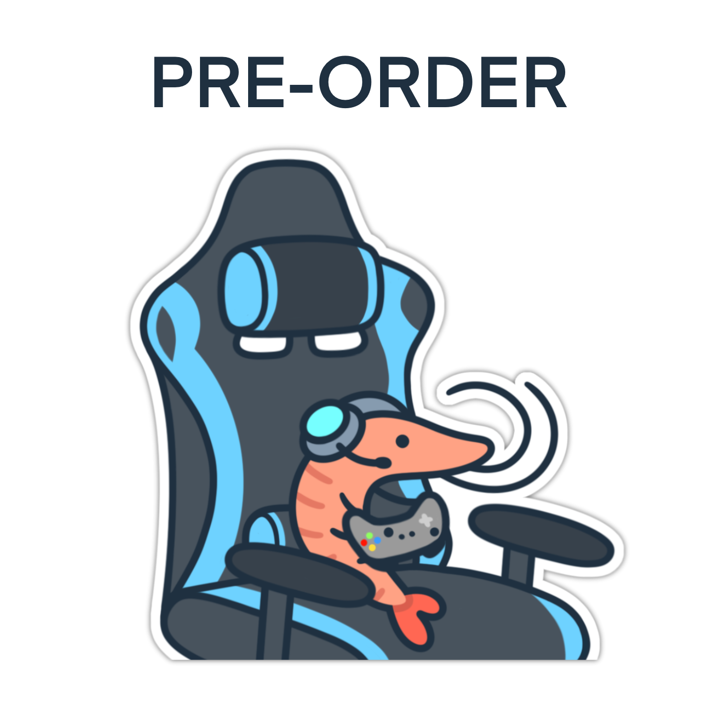 Gamer Shrimp LARGE Sticker (PRE ORDER) – EveoArt